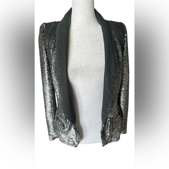 IRO | Jackets & Coats | Iro Metallic Silver And Black Blazer | Poshmark